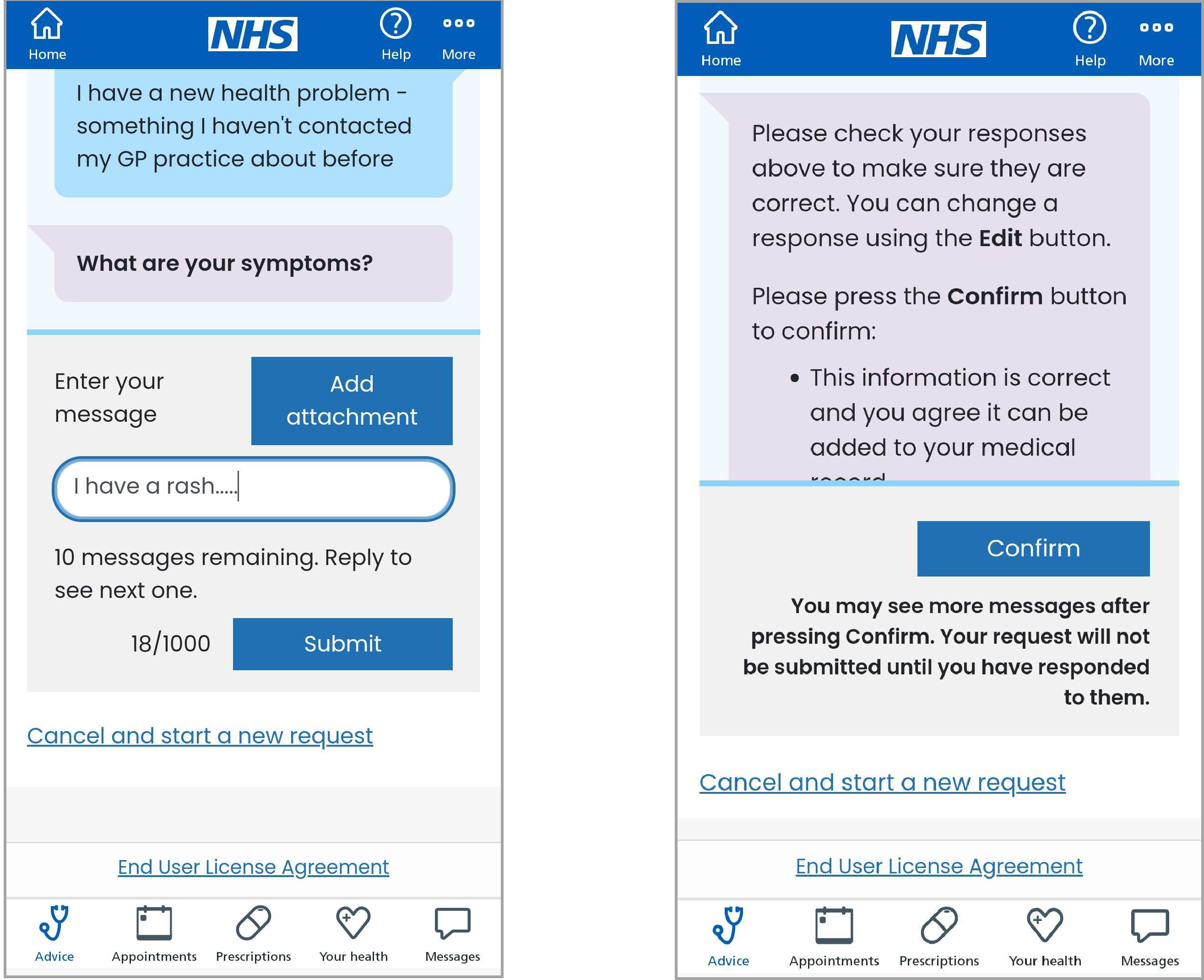 Contacting your practice via the NHS App – PATCHS Support