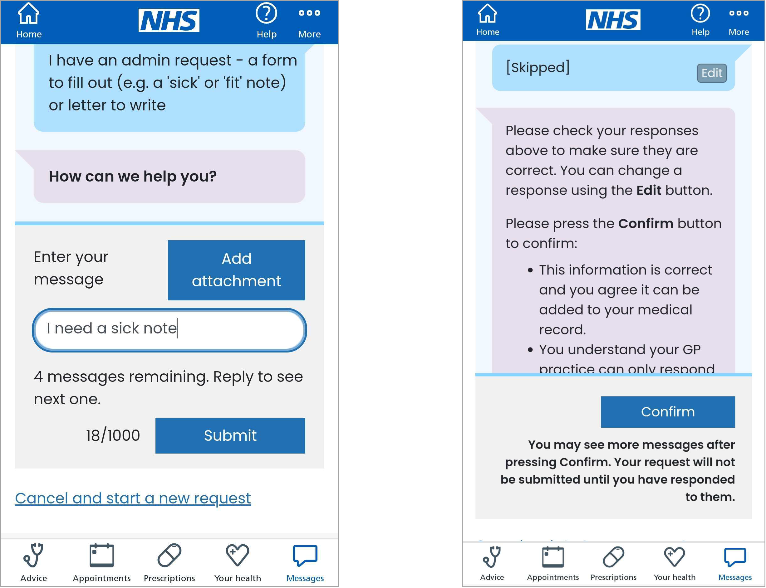 Contacting your practice via the NHS App – PATCHS Support