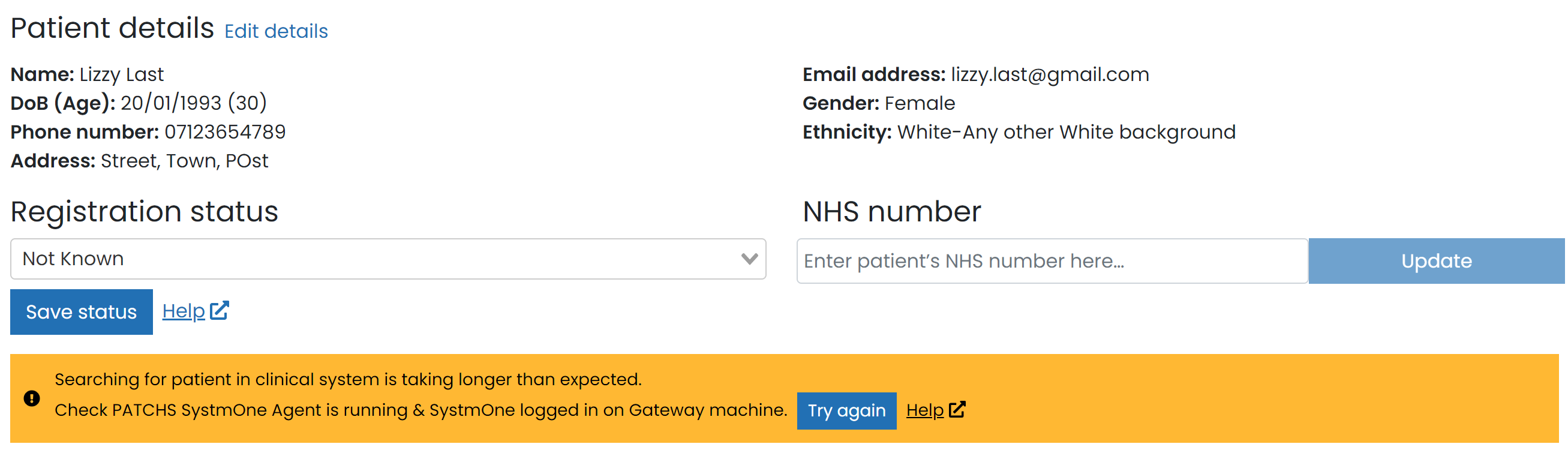 Troubleshooting SystmOne – PATCHS Support