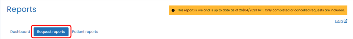 Request reports – PATCHS Support