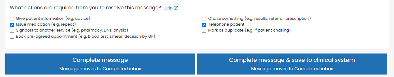 Saving messages to SystmOne - Checklist – PATCHS Support