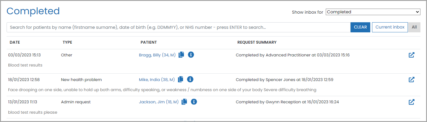 Managing and responding to a patient request – PATCHS Support