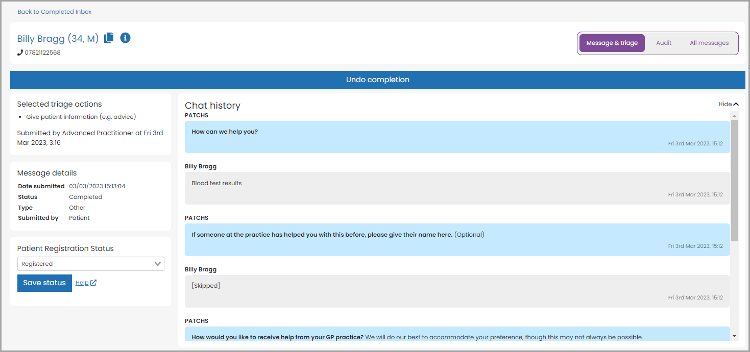 Managing and responding to a patient request – PATCHS Support