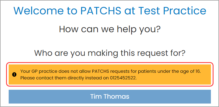 Request settings – PATCHS Support