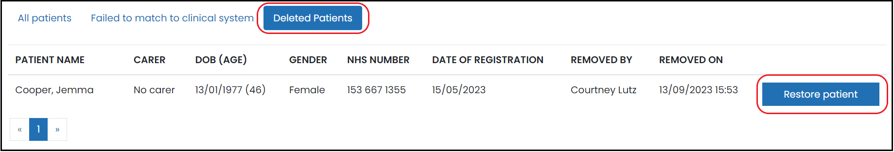 Patient and Request Removal – PATCHS Support