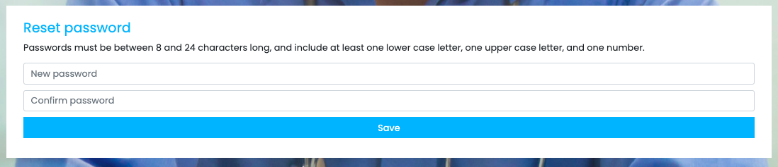 Resetting your Password – PATCHS Support